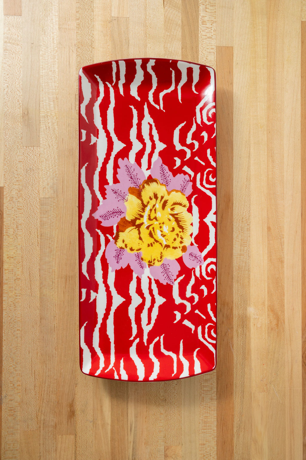 Lisa Corti Rectangle tray | 14" x 6" | Indian Tiger Red Cadeau