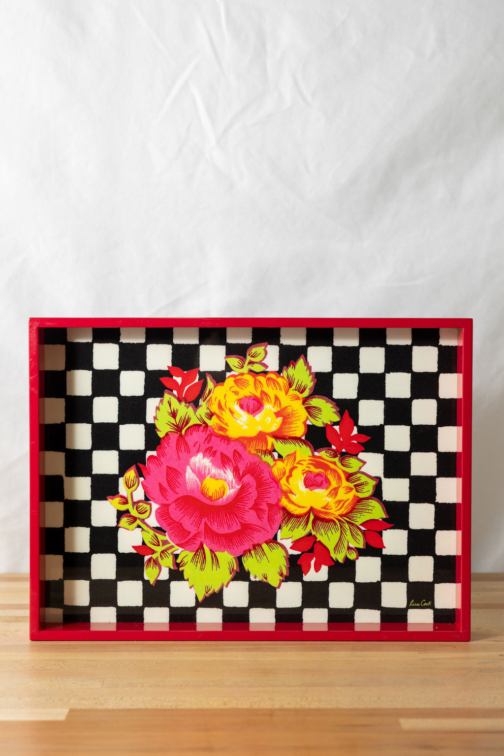 Lisa Corti Small Tray | Tiger Big Check Cadeau