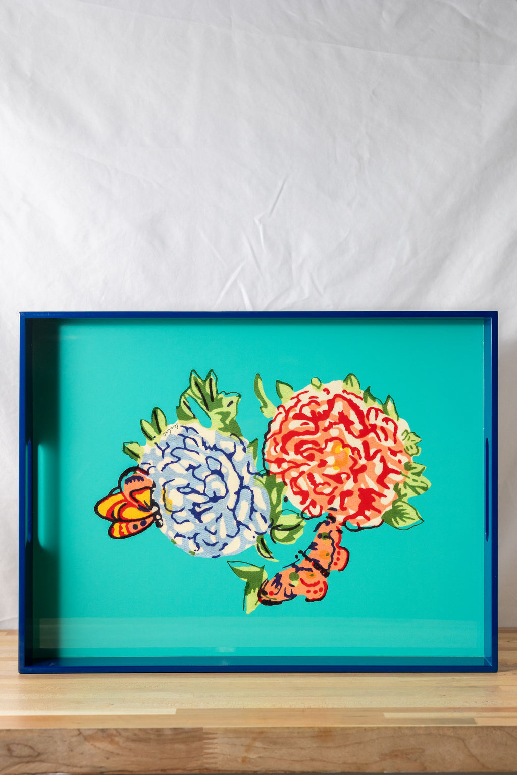 Lisa Corti Rectangle Tray | Queen Flower Green Cadeau